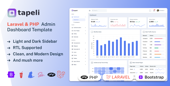 Tapeli - Laravel & PHP Admin Dashboard Template by Zoyo-Themes | ThemeForest